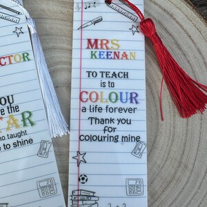 Teacher Bookmark End of School Teacher Gift Teaching - Etsy