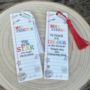 Teacher Bookmark End of School Teacher Gift Teaching - Etsy