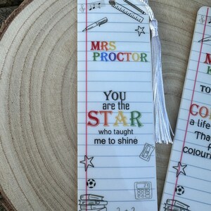 Teacher Bookmark End of School Teacher Gift Teaching - Etsy