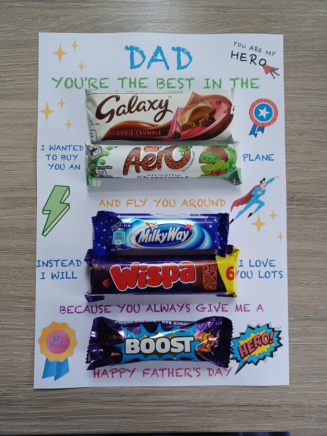 Personalised Fathers Day Chocolate Message Card, Add Your Own Chocolate ...