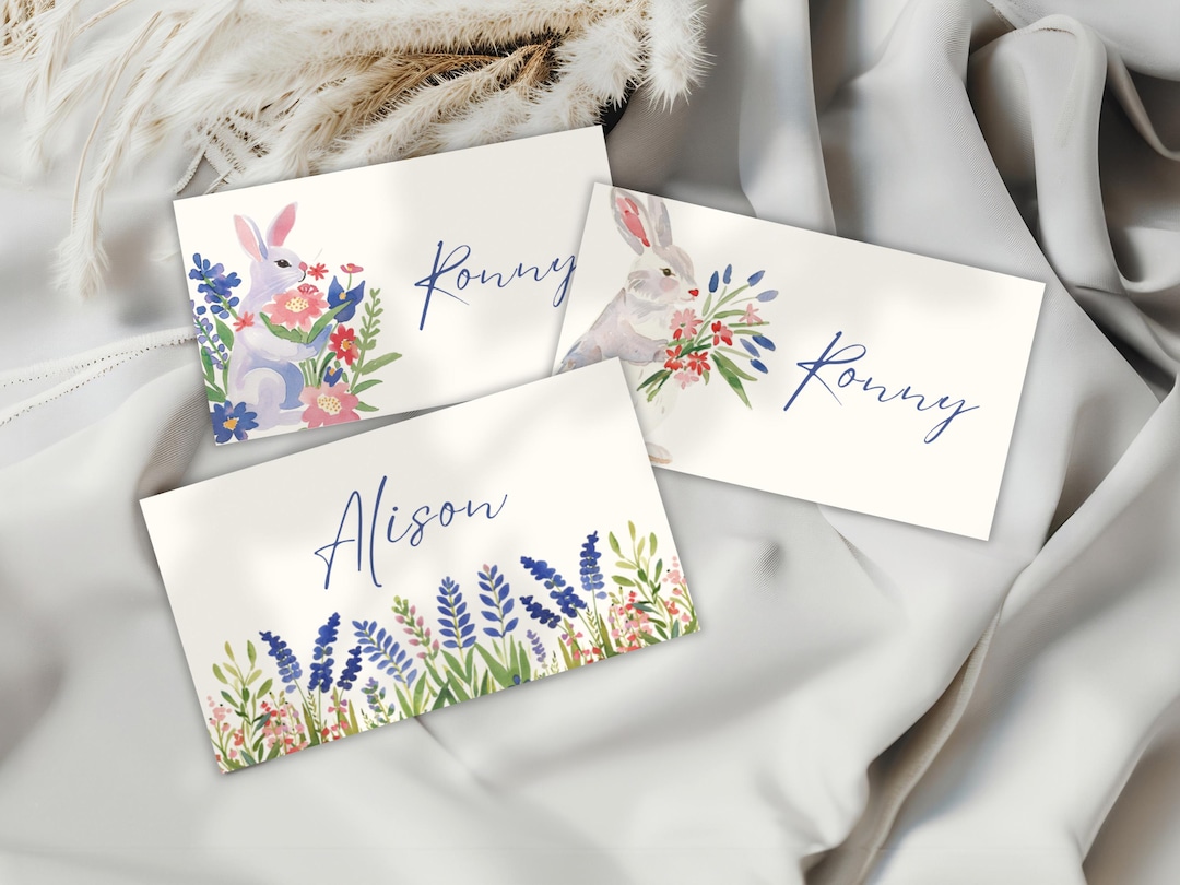 Personalized Easter Place Card Templates, Editable Spring Name Seat ...