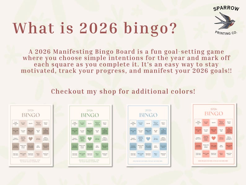 New Year Vision Board Bingo 2026, New Years Resolution Dream Board ...
