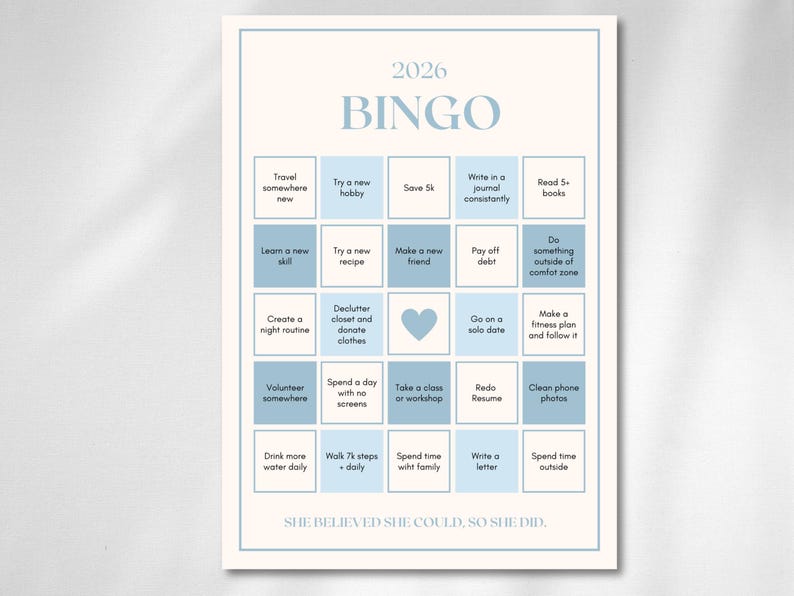 New Year Vision Board Bingo 2026, New Years Resolution Dream Board ...