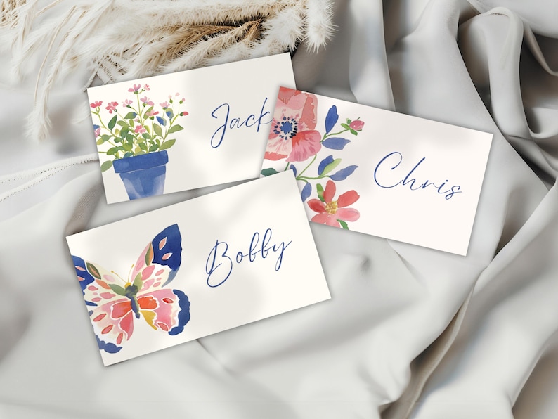 Personalized Easter Place Card Templates, Editable Spring Name Seat ...