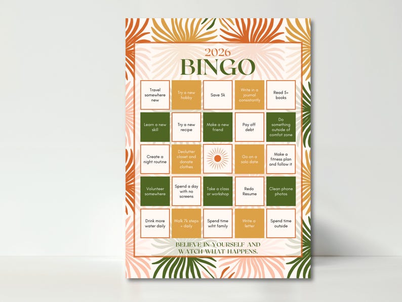 Editable Manifestation Vision Board Bingo Card Bundle, Manifest New ...