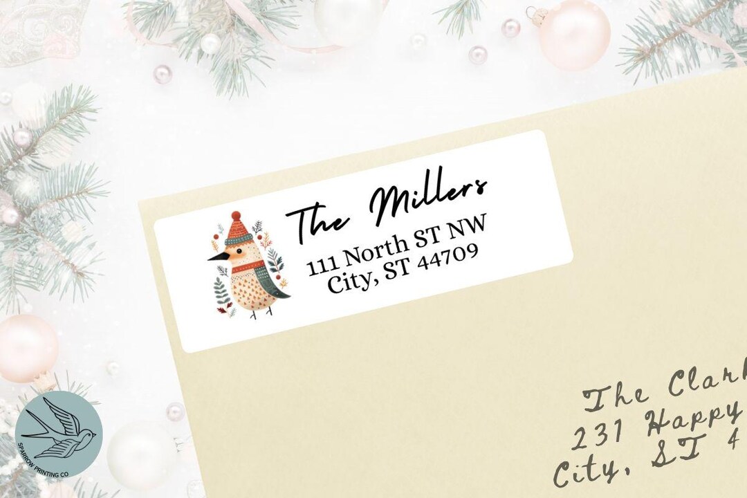 15 Editable Designs | Holiday Return Address Label | Christmas Return ...