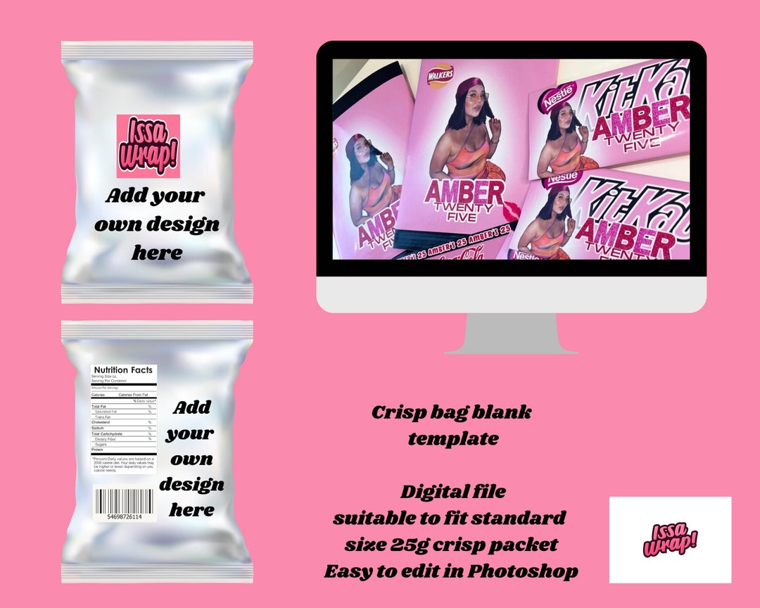 Crisp Chip Bag Blank Template - Etsy