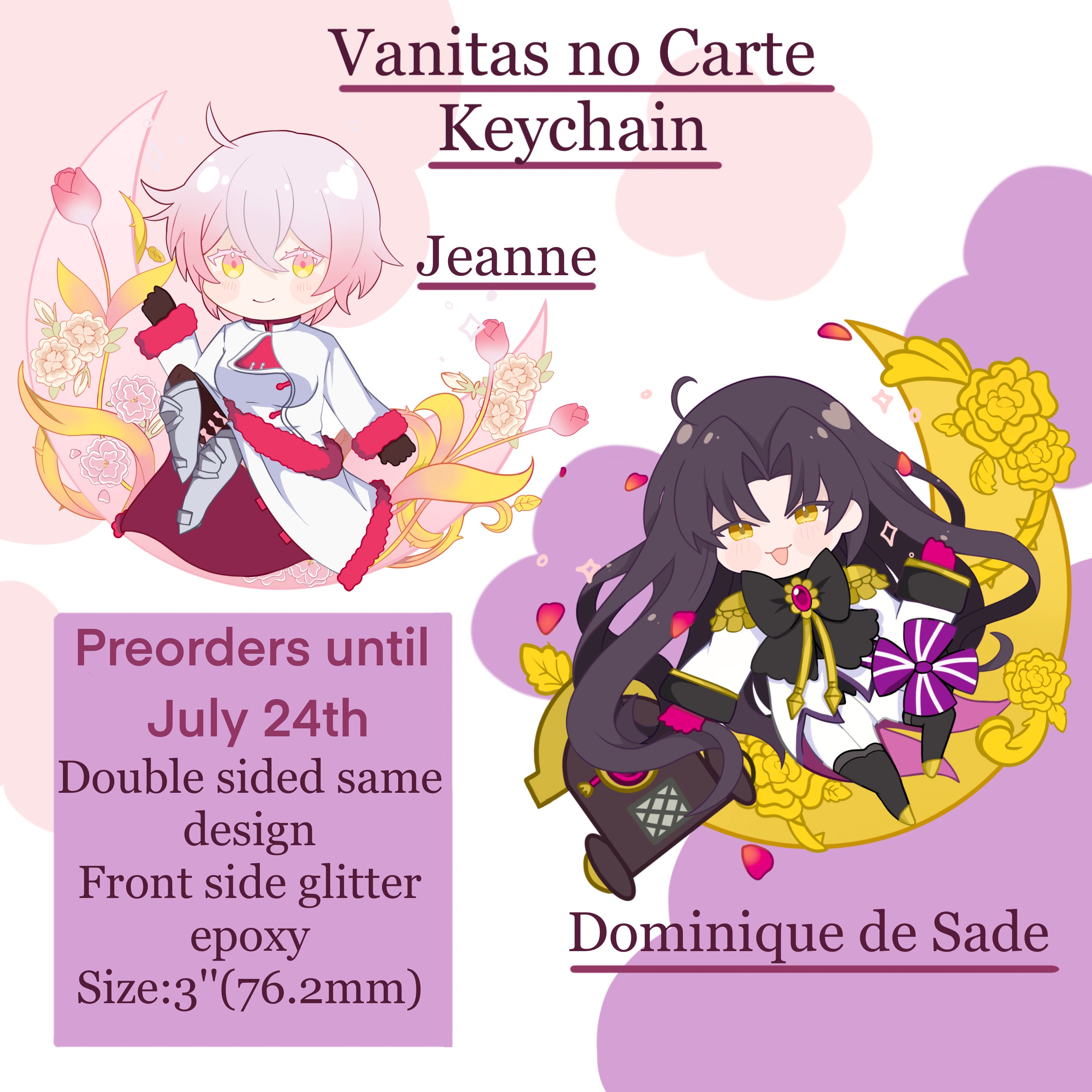 Vanitas No Carte Jeanne & Dominique De Sade Keychain Preorders - Etsy