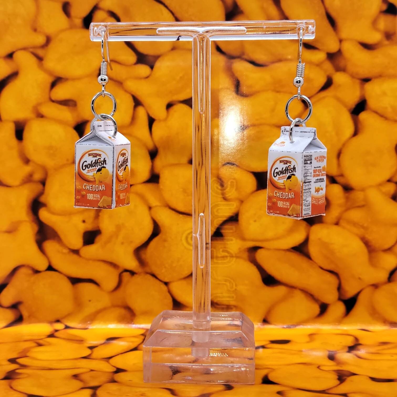 Goldfish Crackers Box Earrings - Etsy
