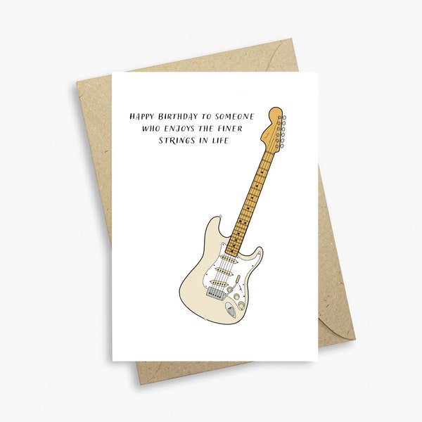 Guitar Greeting Card - Etsy UK
