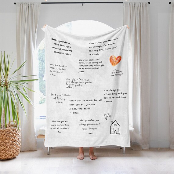 Actual Handwriting Message Blanket Written Wishes on A Throw - Etsy