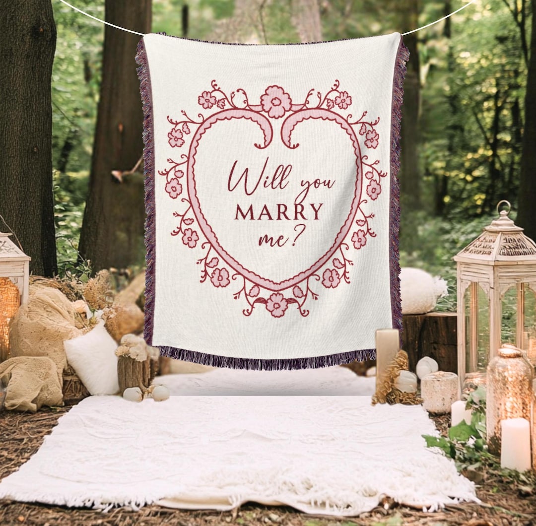 Will You Marry Me Woven Blanket Will You Marry Me Picnic Blanket ...