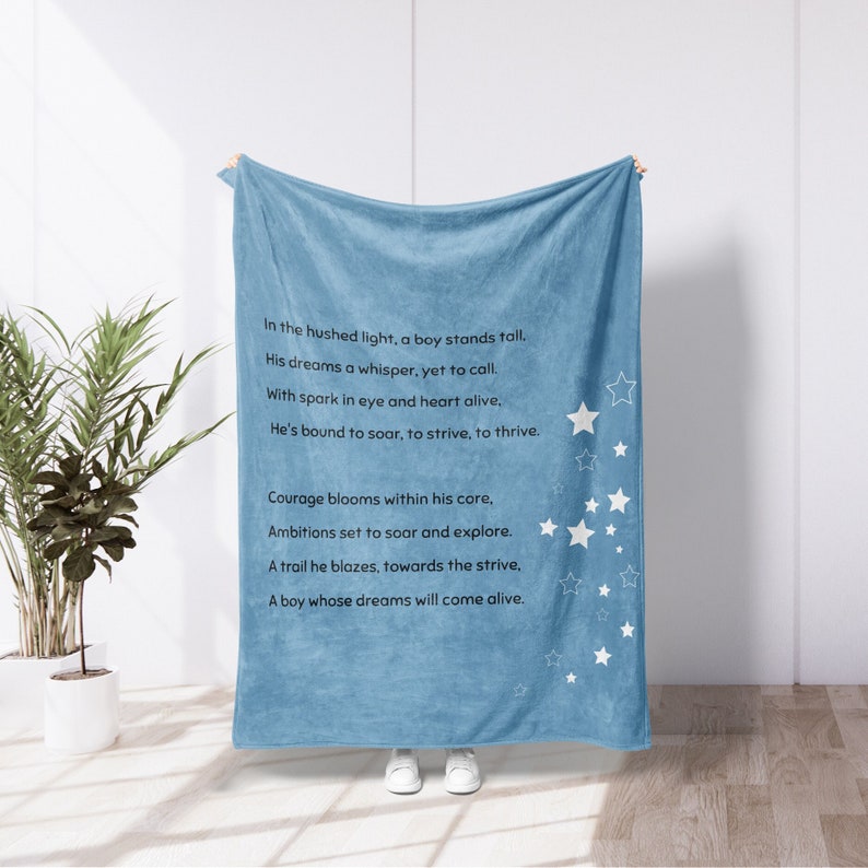 Personalized Poem Blanket, Custom Poetry Throw Blanket, Message or ...
