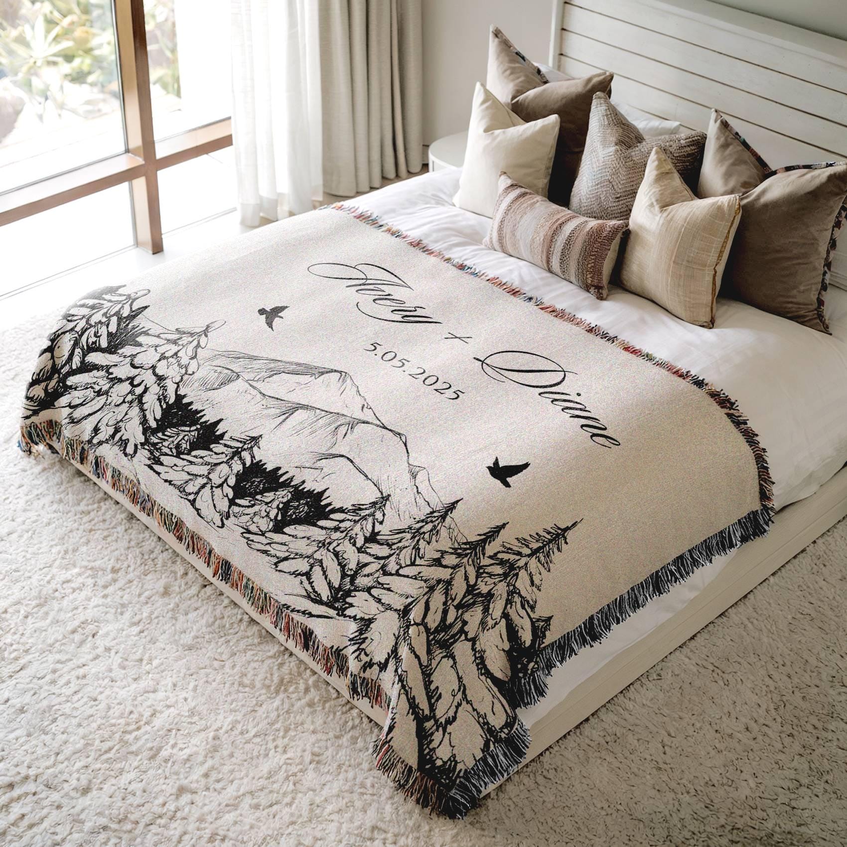 Outdoorsy Couple Blanket Nature Lovers Engagement Gift Adventure ...