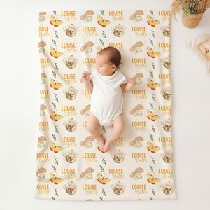 Sunny Tea Party Swaddle With Name, Custom Soft & Stretchy Swaddle Set ...