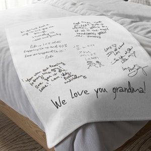 Actual Handwriting Message Blanket, Written Wishes on A Throw Blanket ...