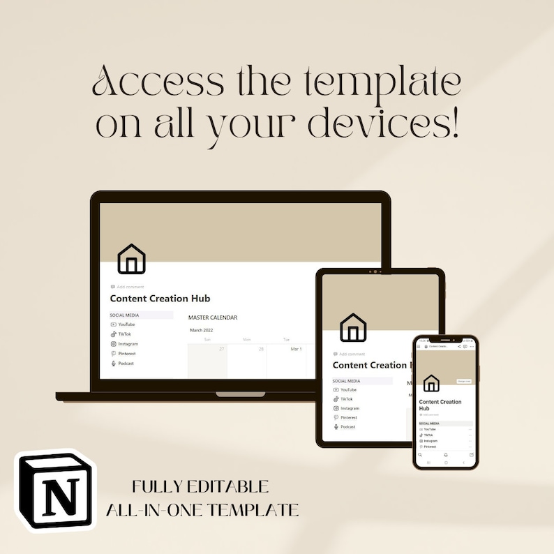 Notion Content Creator Template, Social Media Notion Template, Social ...