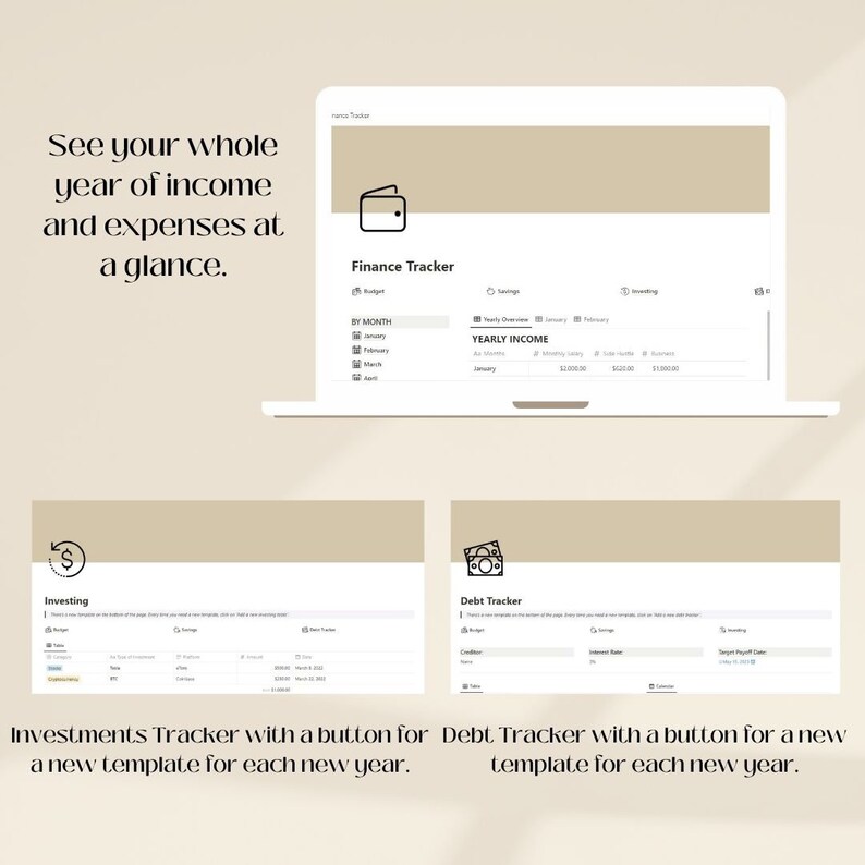 Notion Finance Tracker Template, Notion Budget Tracker, Money ...