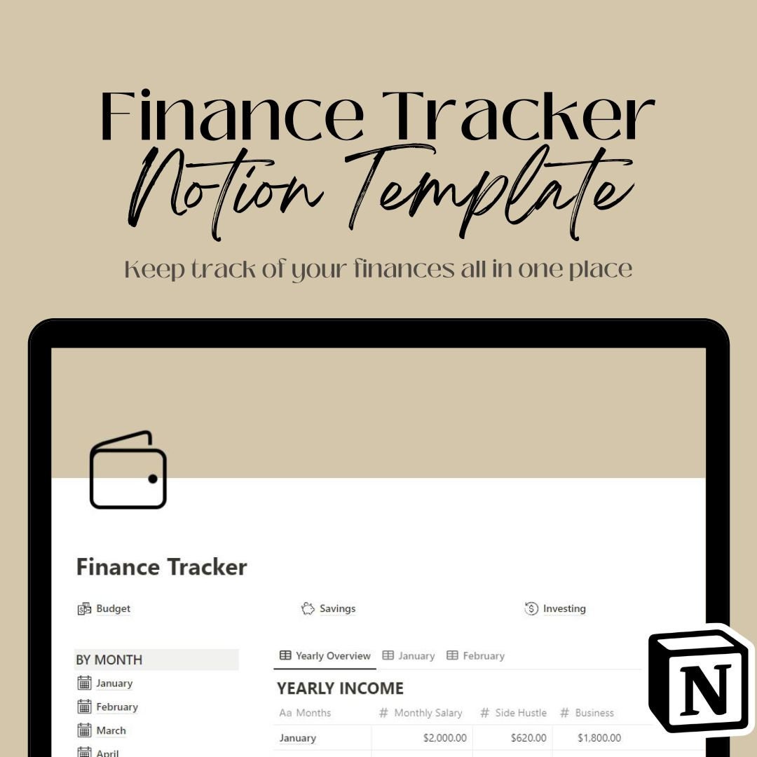Notion Finance Tracker Template, Notion Budget Tracker, Money ...