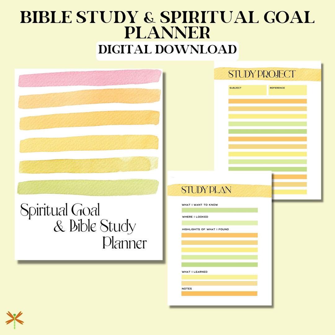 Spiritual Goal & Bible Study Planner With 90 Day Tracker (digital ...