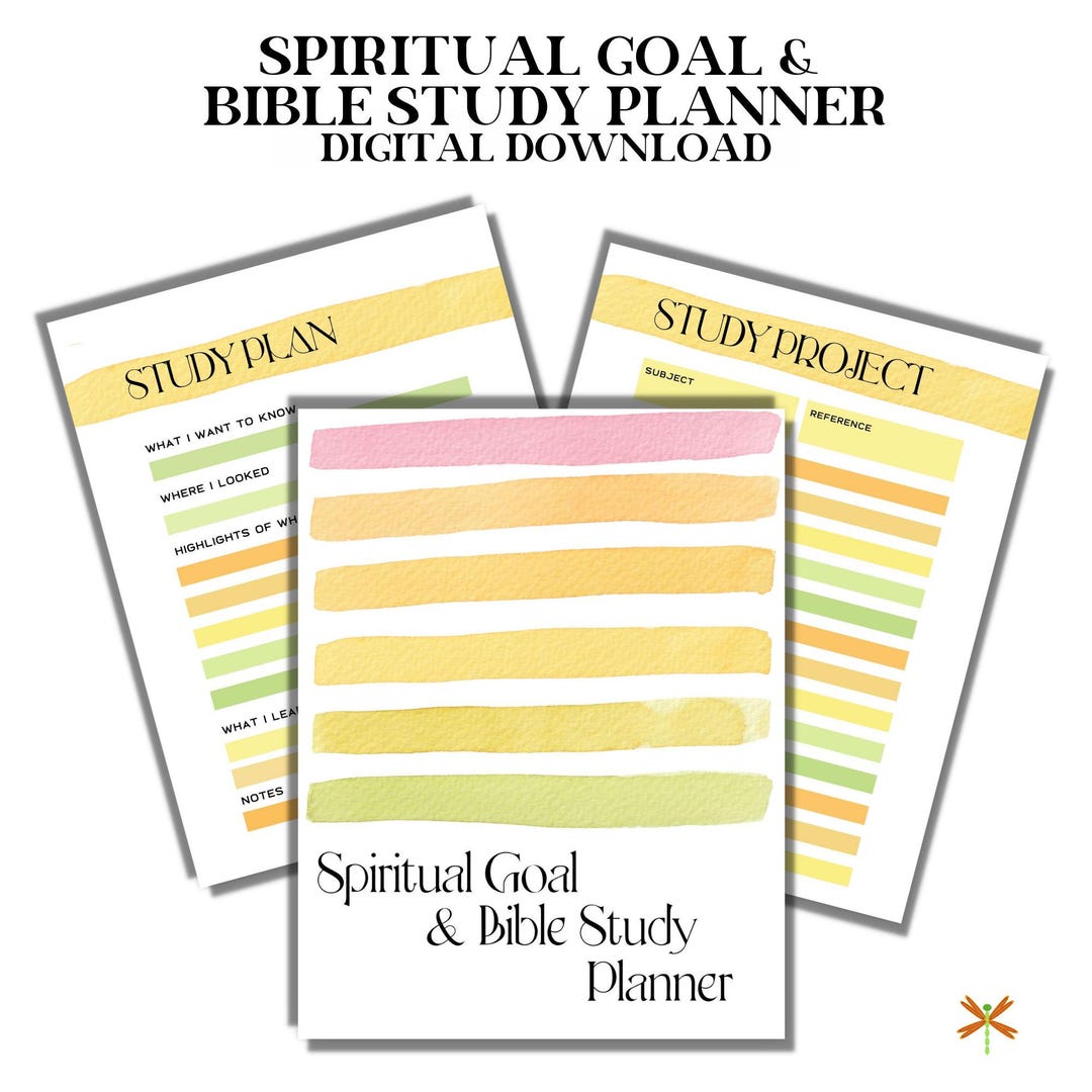 Spiritual Goal & Bible Study Planner | Printable A4 (digital Download ...