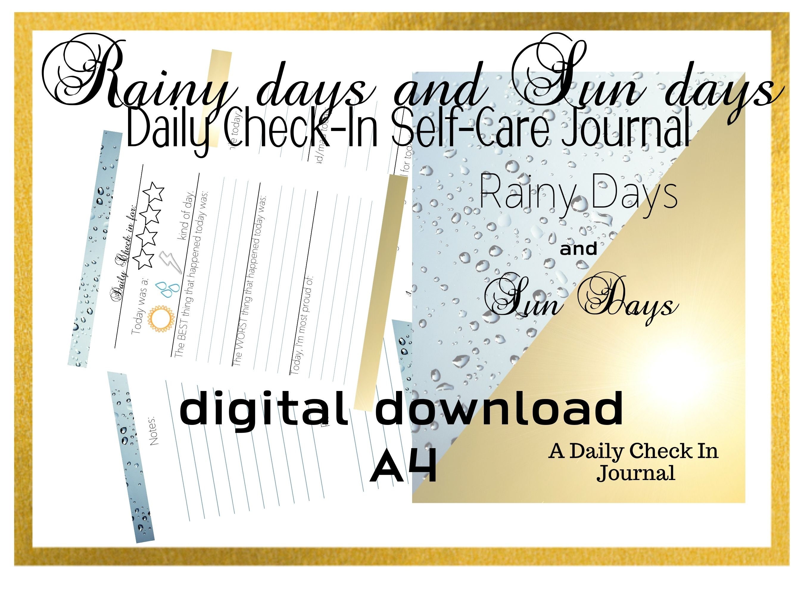 Self-care Journal | Daily Wellness Check-in (A4 PDF Digital Download ...