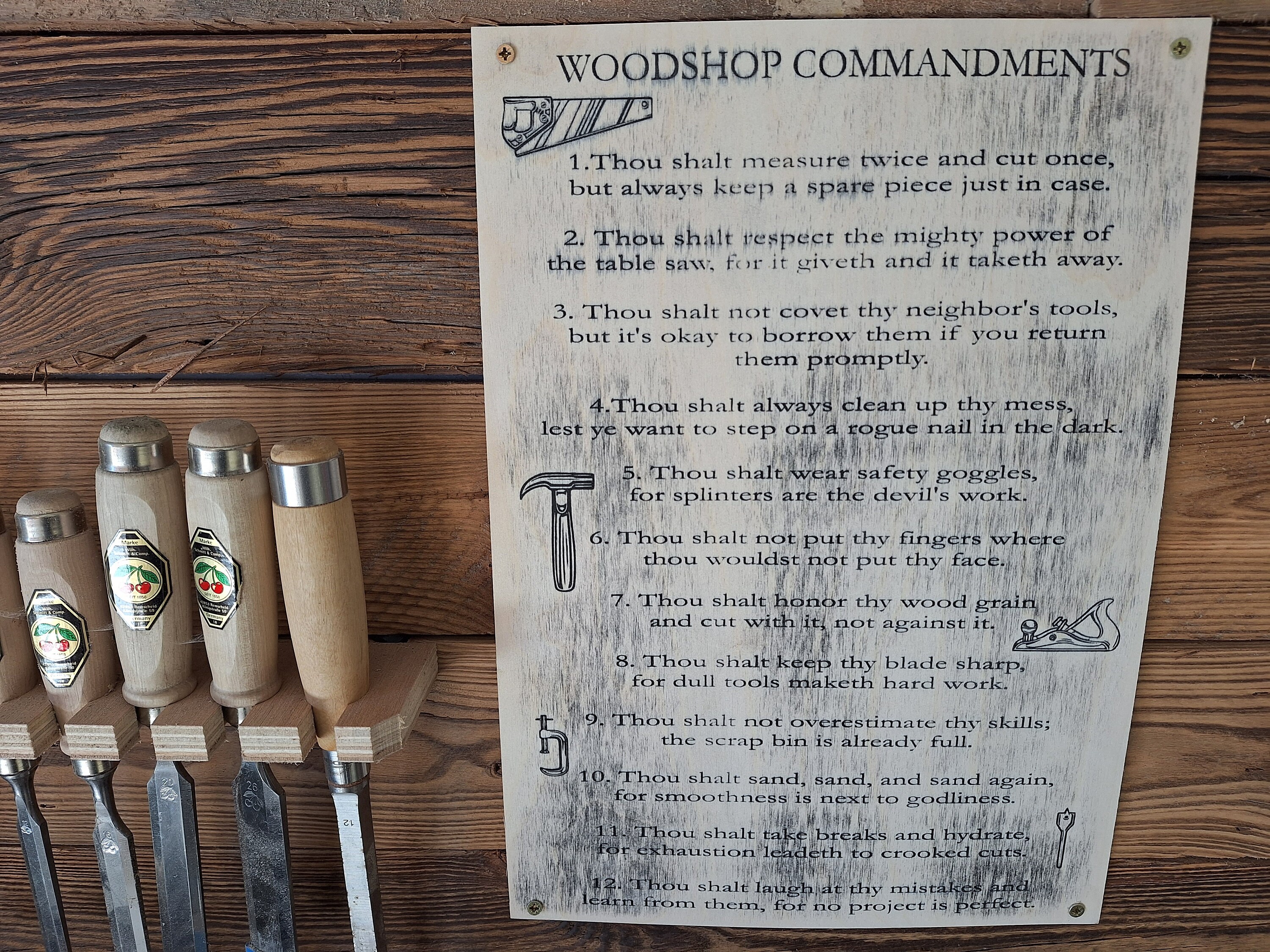 Woodshop Commandments Wall Sign Laser File - Etsy