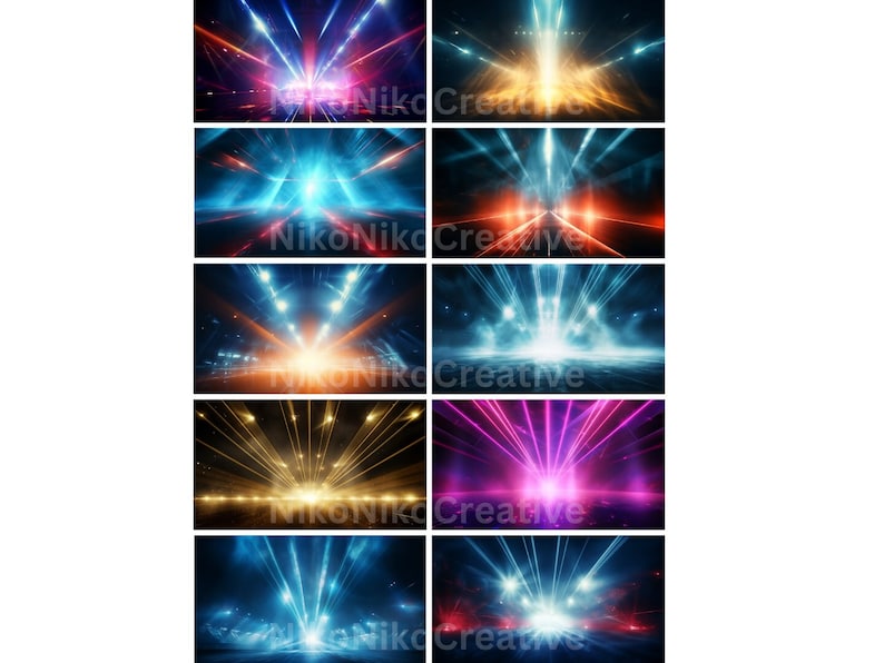 Set of 10 Digital Laser Backdrops for Stunning Photoshoots, Sports ...