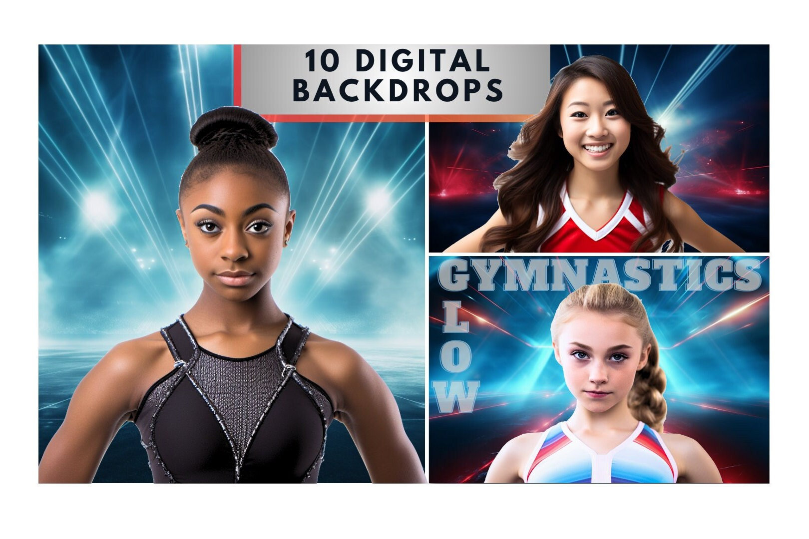 Set of 10 Digital Laser Backdrops for Stunning Photoshoots, Sports ...