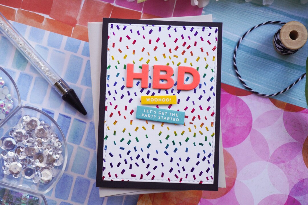 HBD Birthday Card Black - Etsy