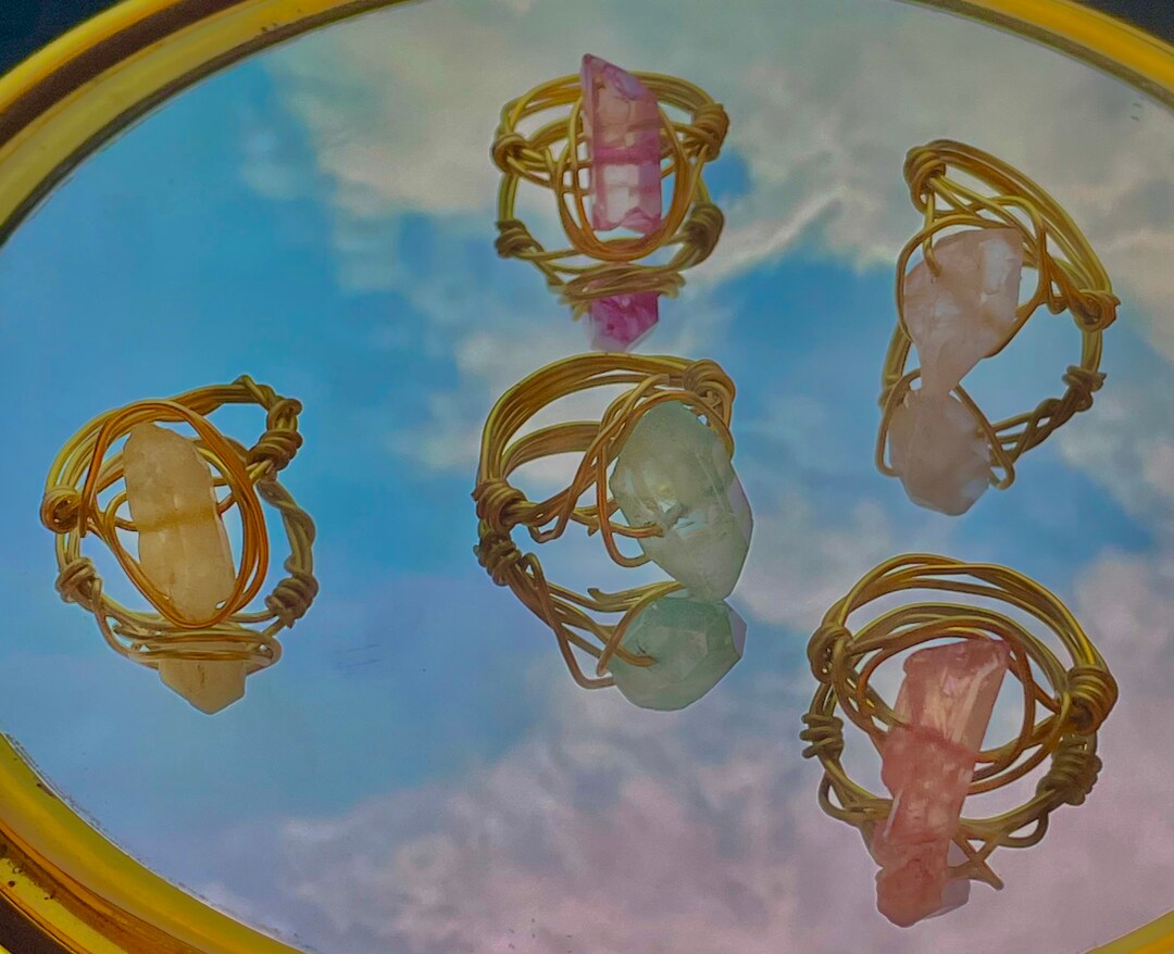 Gold Crystal Rings - Etsy