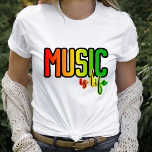 Reggae Music is Life PNG, Rasta Download Design for Sublimation on T ...
