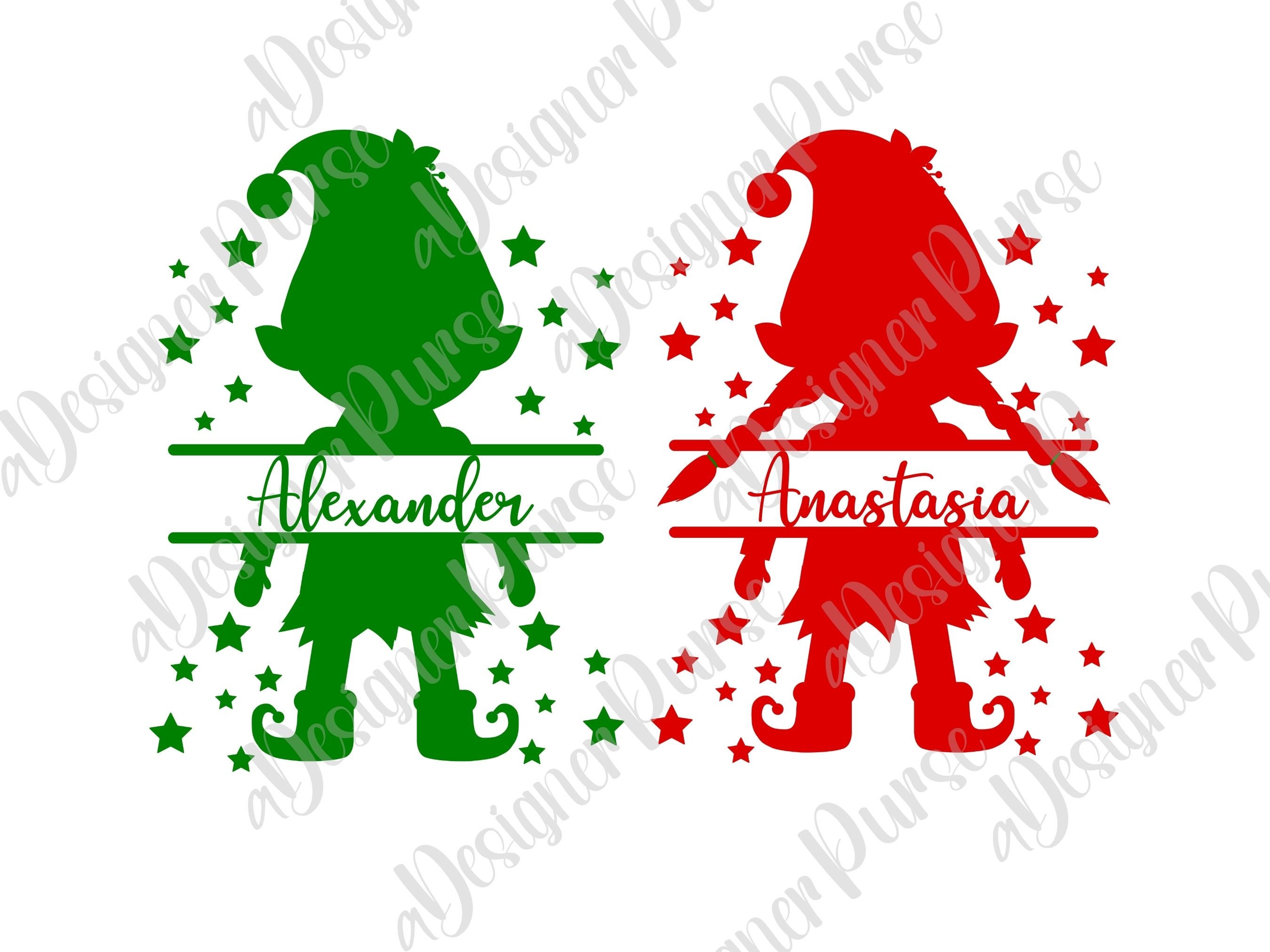 Elfs SVG, Christmas Split Monogram, Kids Cut Files Cricut, Children ...