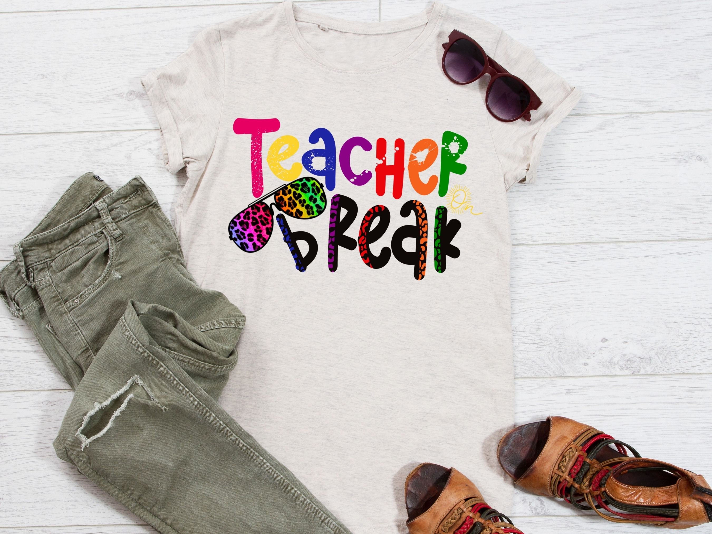 Teacher on Break PNG, Teacher Png for Tshirt, Bag Sublimation, Teacher ...