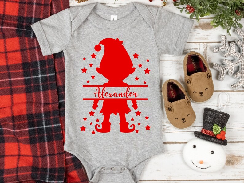 Elfs SVG, Christmas Split Monogram, Kids Cut Files Cricut, Children ...