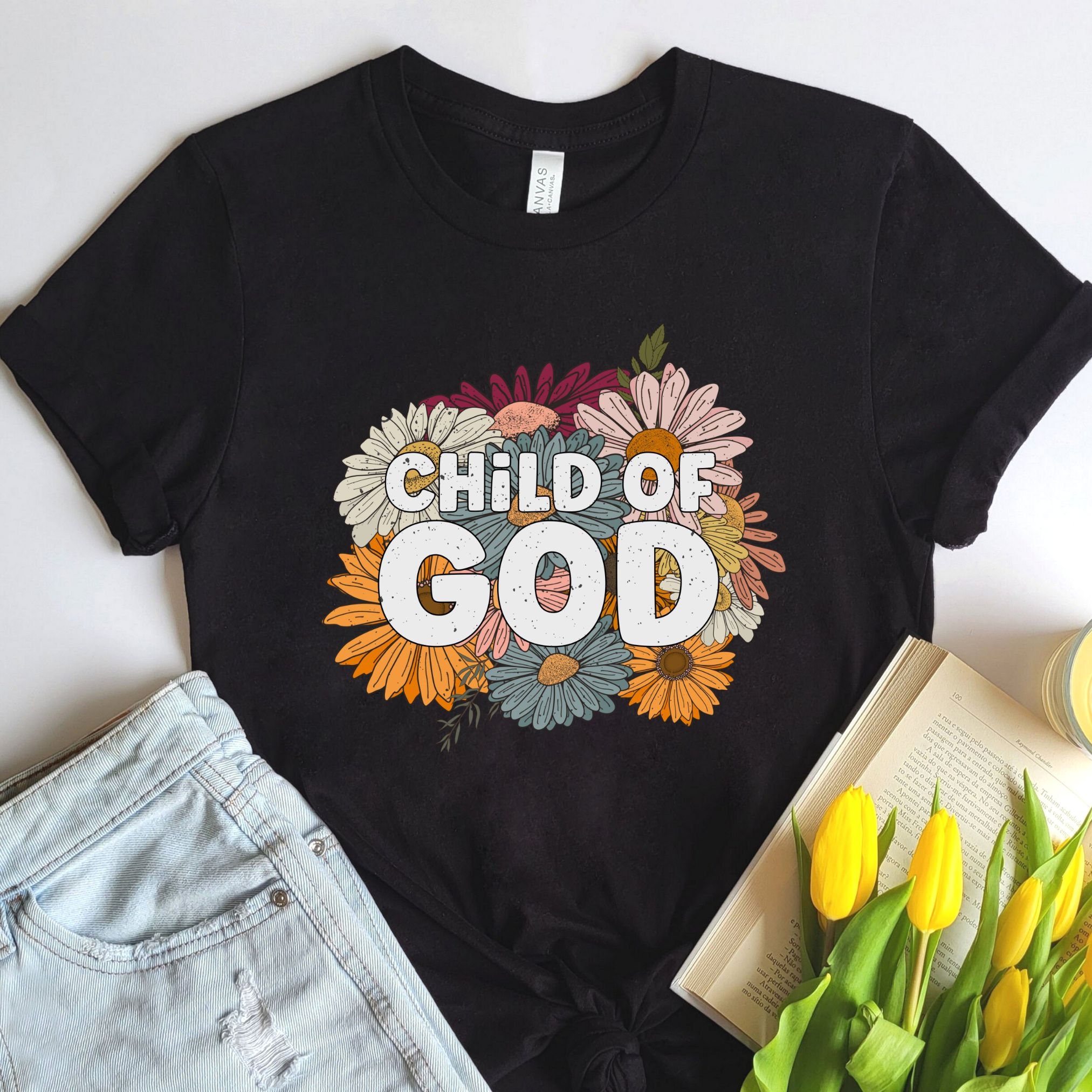 Child of God PNG, Christian Sublimation, Retro Daisy Flowers Digital ...