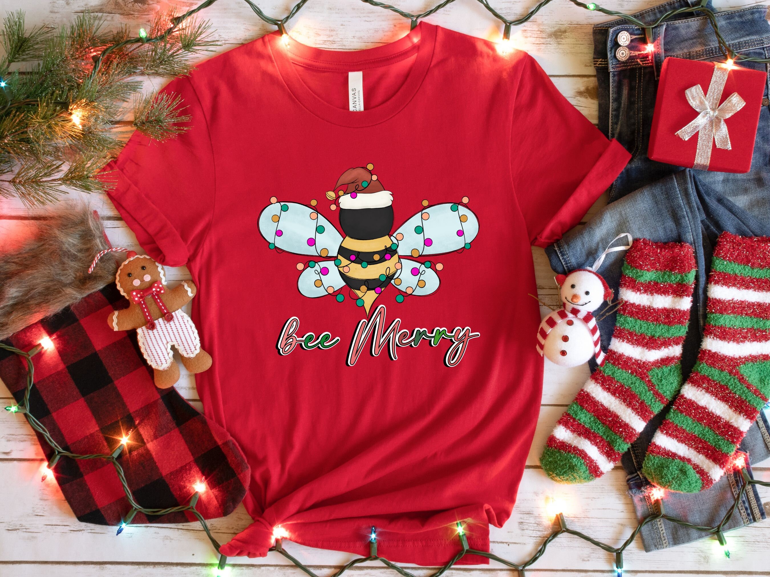 Bee Merry PNG, Christmas Bee Download Design for Sublimation, Santa Hat ...