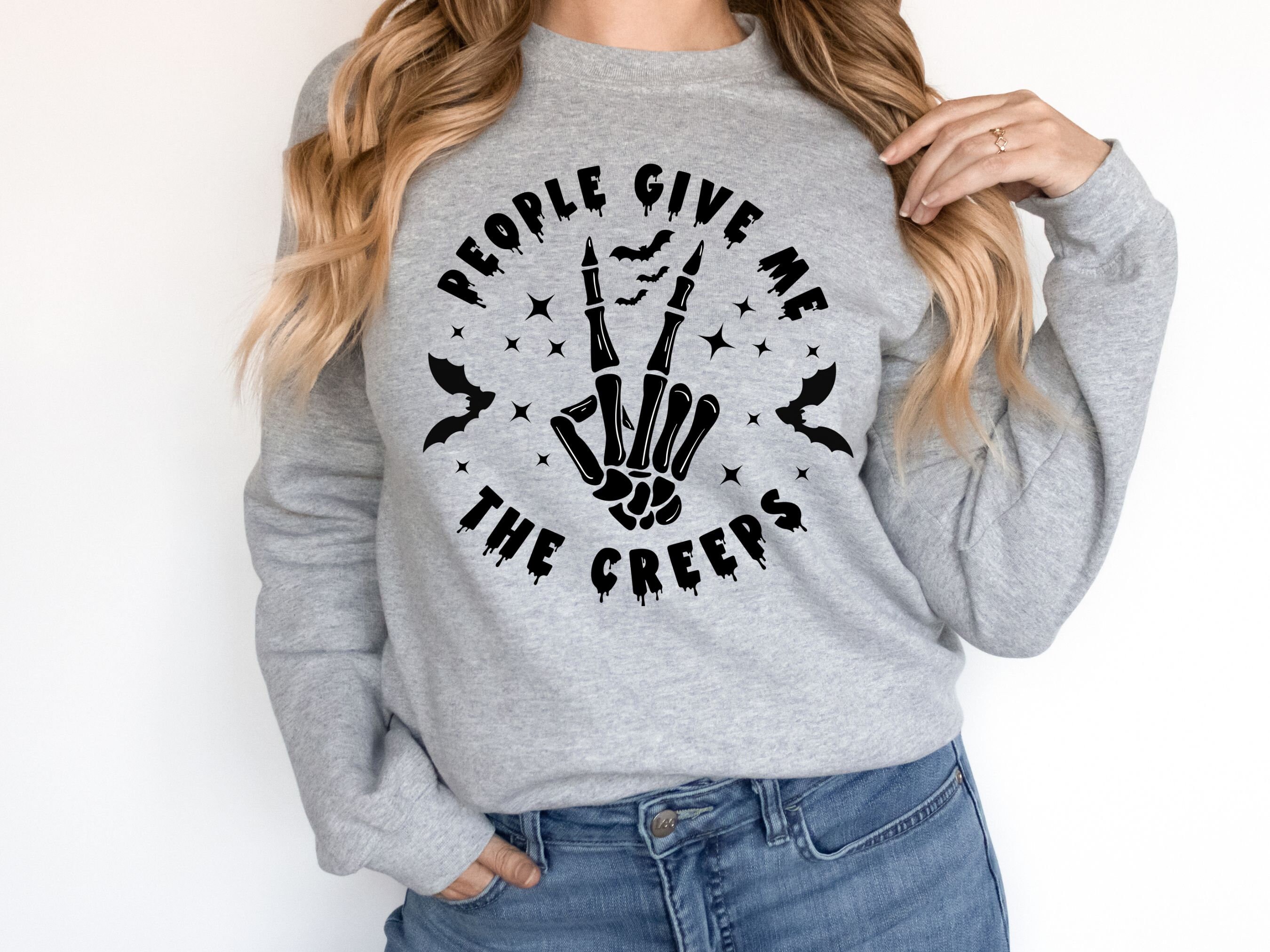 People Give Me the Creeps PNG, Peace Skeleton Hand Tshirt Sublimation ...