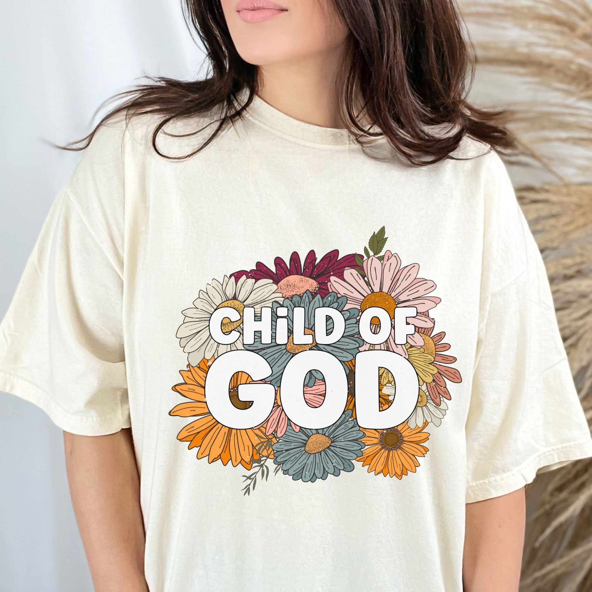 Child of God PNG, Christian Sublimation, Retro Daisy Flowers Digital ...