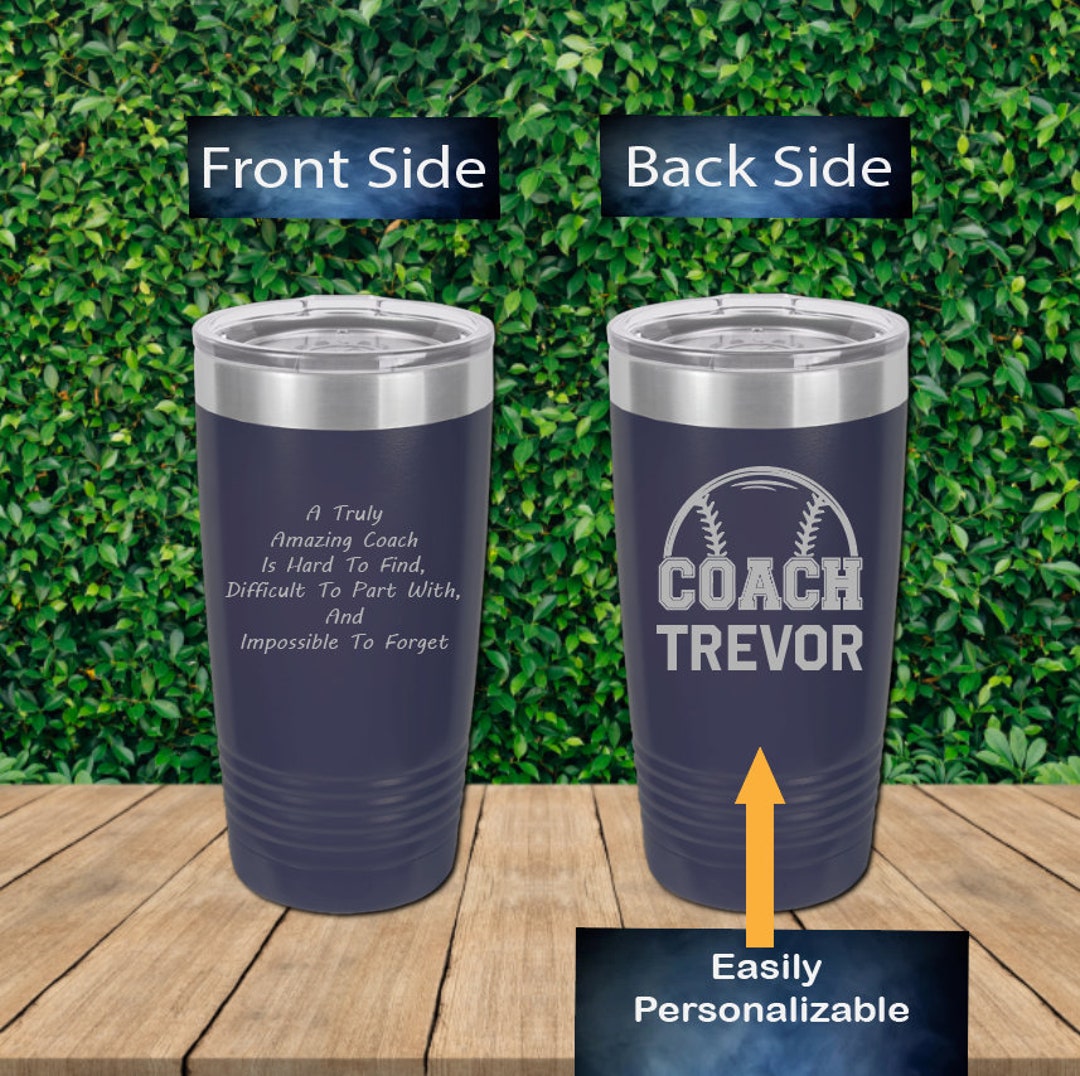 Personalized 2 Sided Baseball Coach Engraved Tumbler, Baseball Coach ...