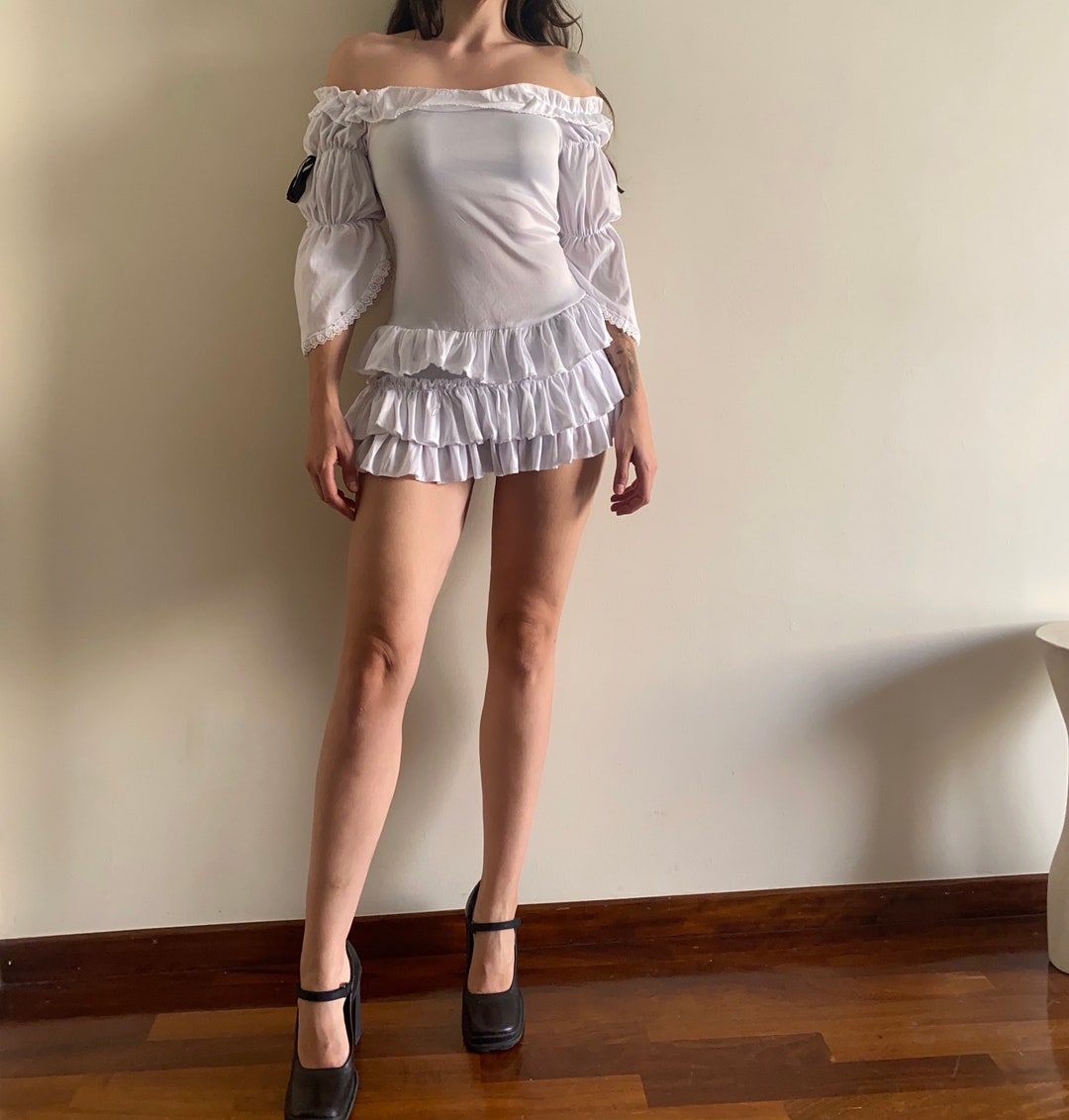 Ballet Core / Coquette Mini Champagne White Ruffled off - Etsy