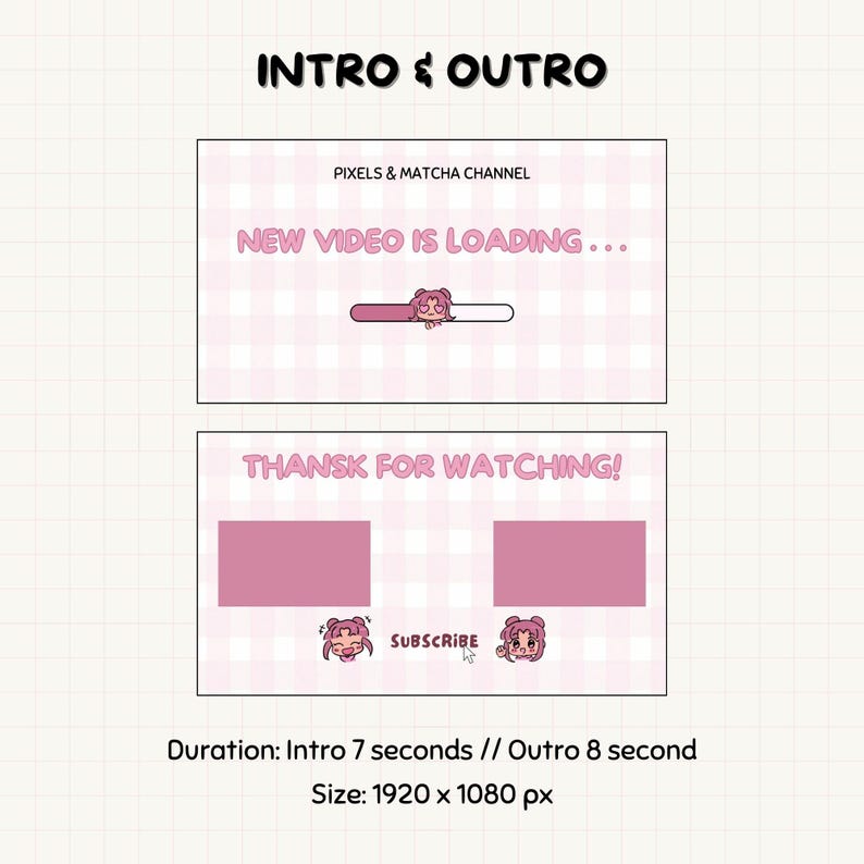 Pink Kawaii Girl Youtube Channel Banner, Cute Pastel Anime Intro ...