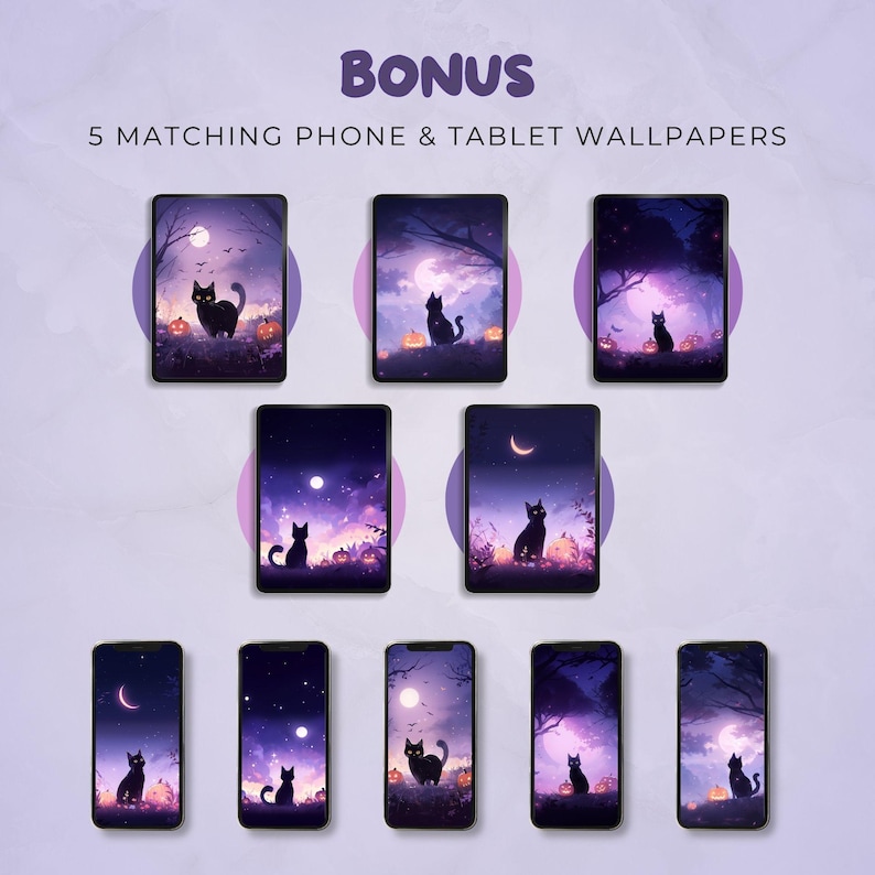 Black Cat Desktop Wallpaper, Cute Kitten & Pumpkin Halloween Organizer ...