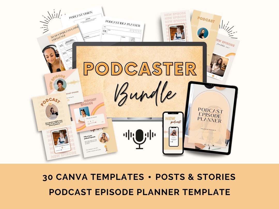 Podcast Planner Canva Template & Instagram Post and Story Templates ...