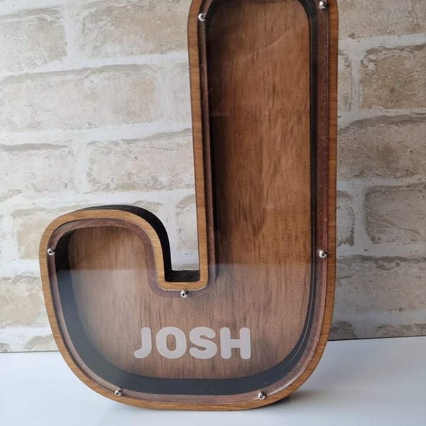 Wooden Letter Money Box - Etsy Australia