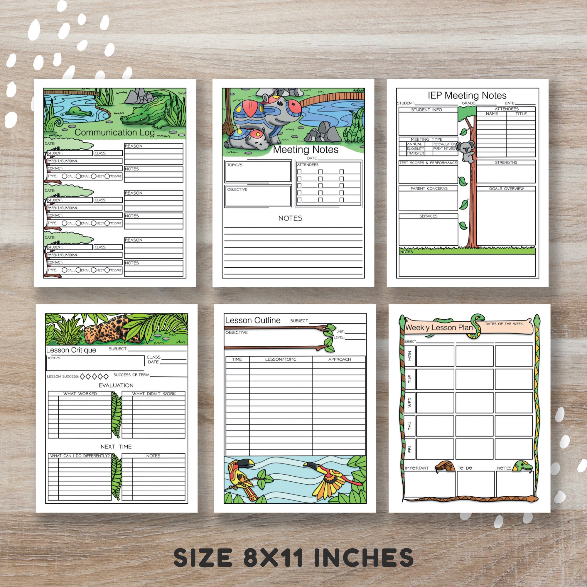 Printable Primary School Teacher Planner, Colorful Teacher Journal ...