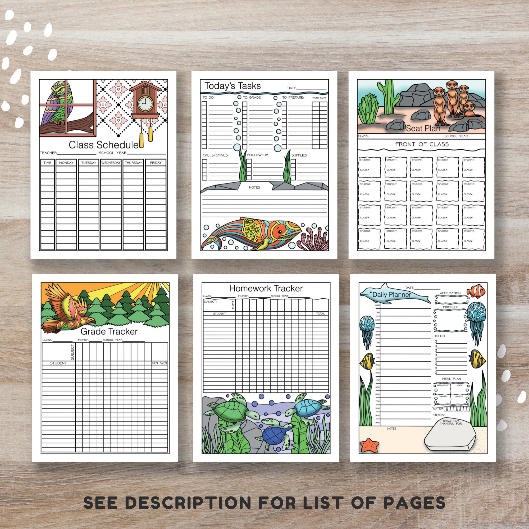 Printable Primary School Teacher Planner, Colorful Teacher Journal ...