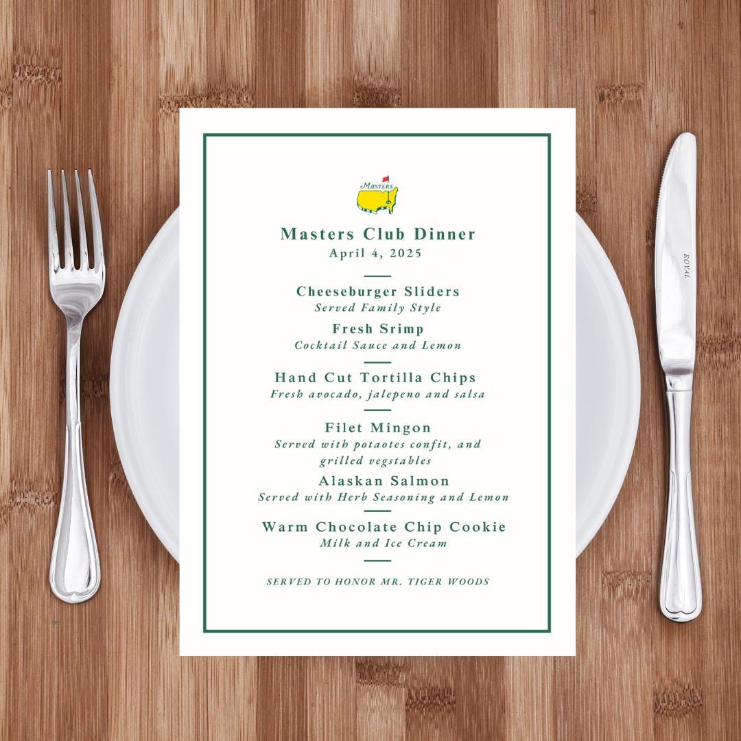 Masters Menu | Instant Download | Editable Template | 24/7 Access - Etsy