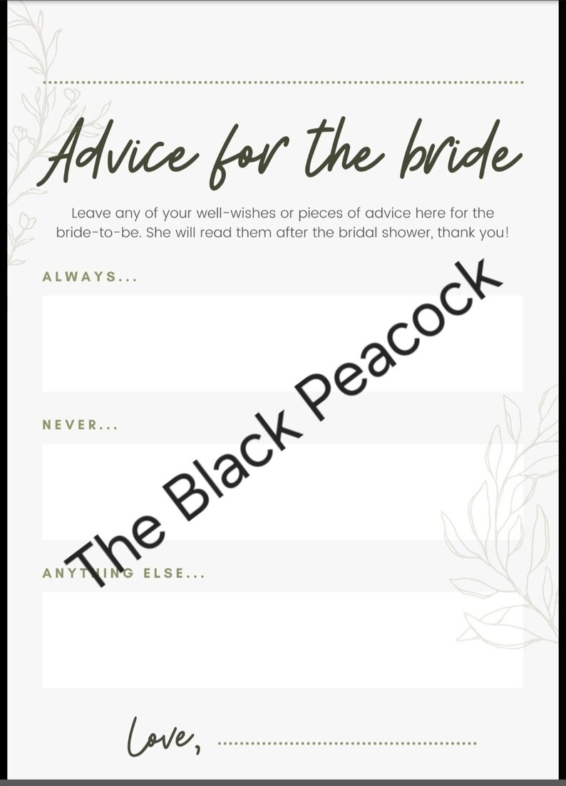 Advice for the Bride to Be - Etsy