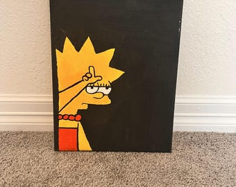 Hippie Lisa Simpson Canvas Art Painting - Etsy